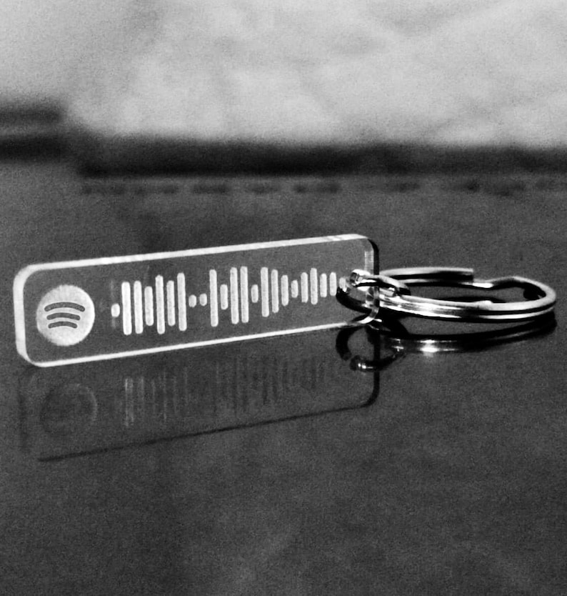 Personalised Clear Acrylic Spotify Keychain / Keyring Him or | Etsy