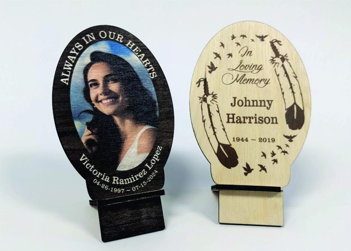 IN LOVING MEMORY Wood Personalized Table Decoration, Centerpiece ...