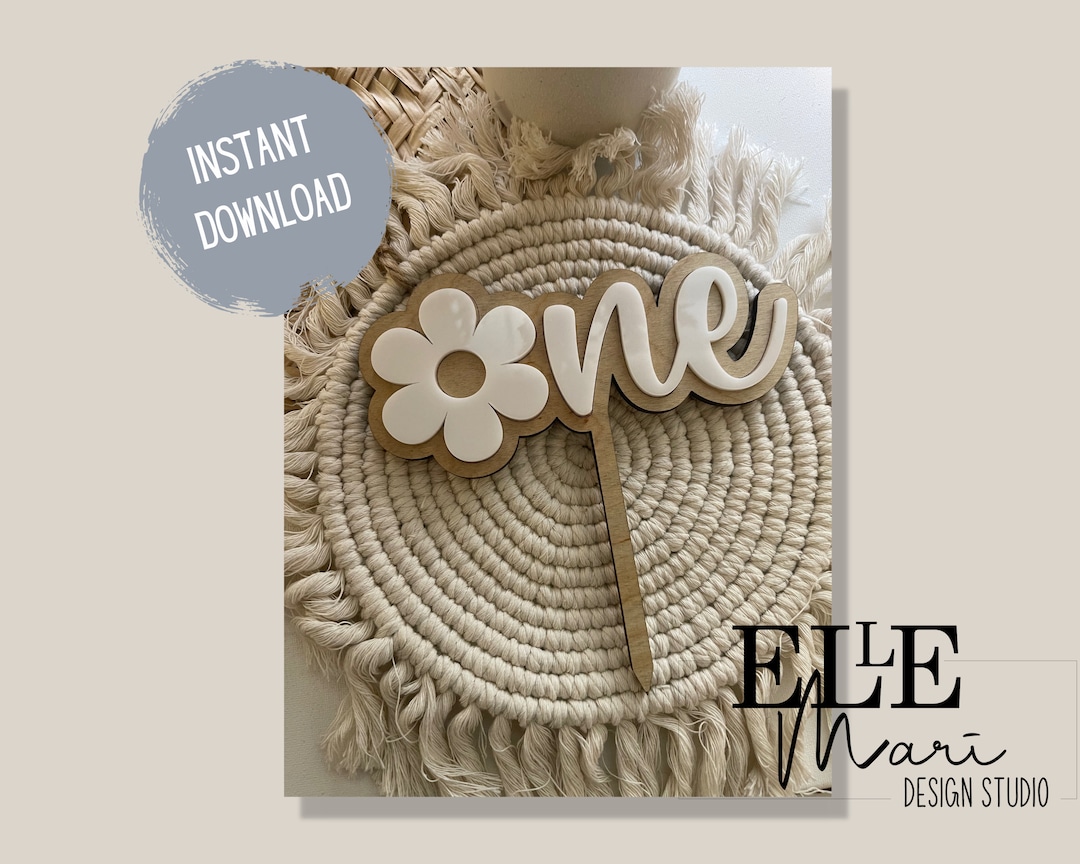 Daisy One Topper Laser Cut File, Daisy Topper Glowforge, Daisy Topper ...