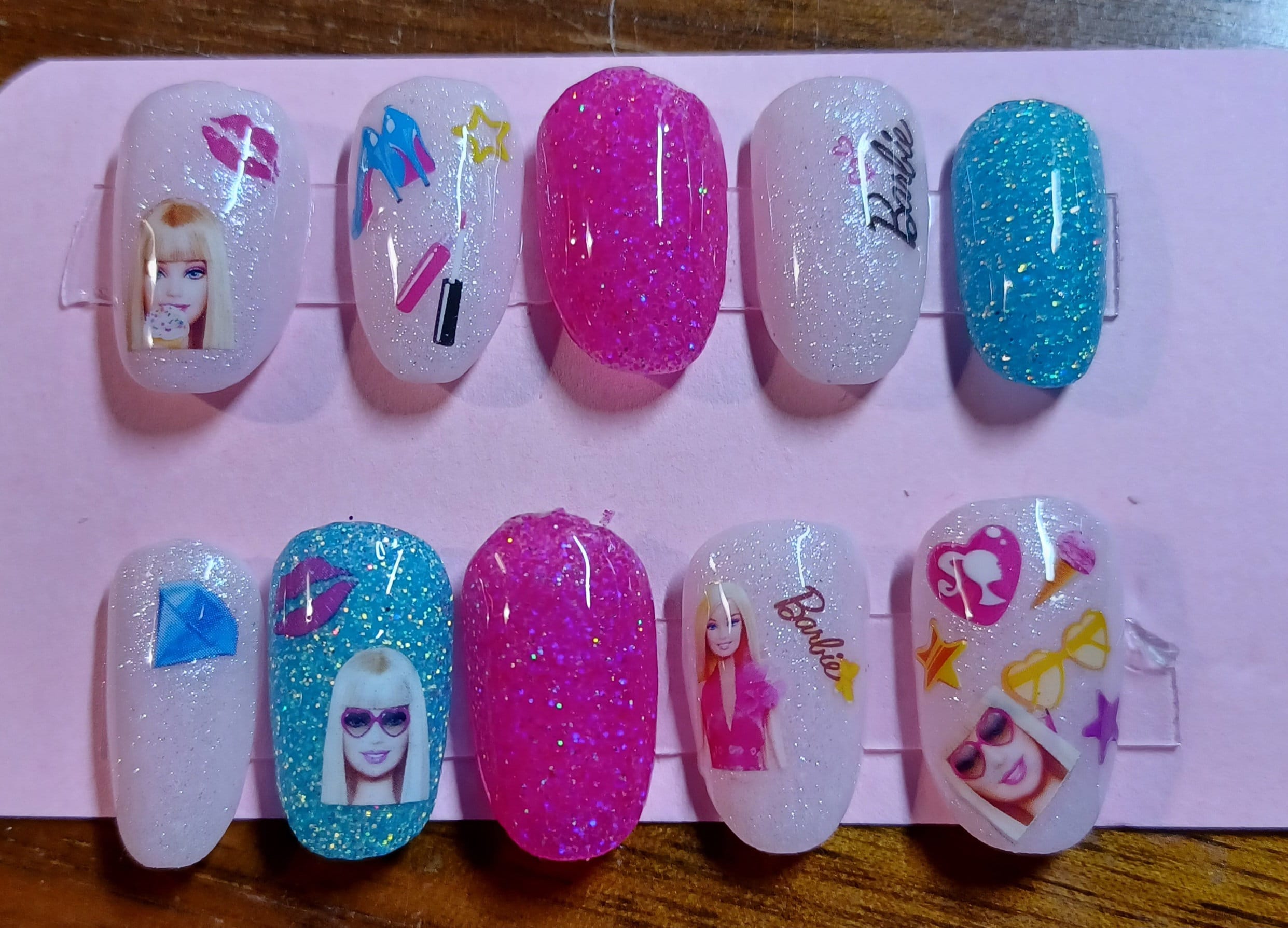 Barbie-themed Nails - Etsy