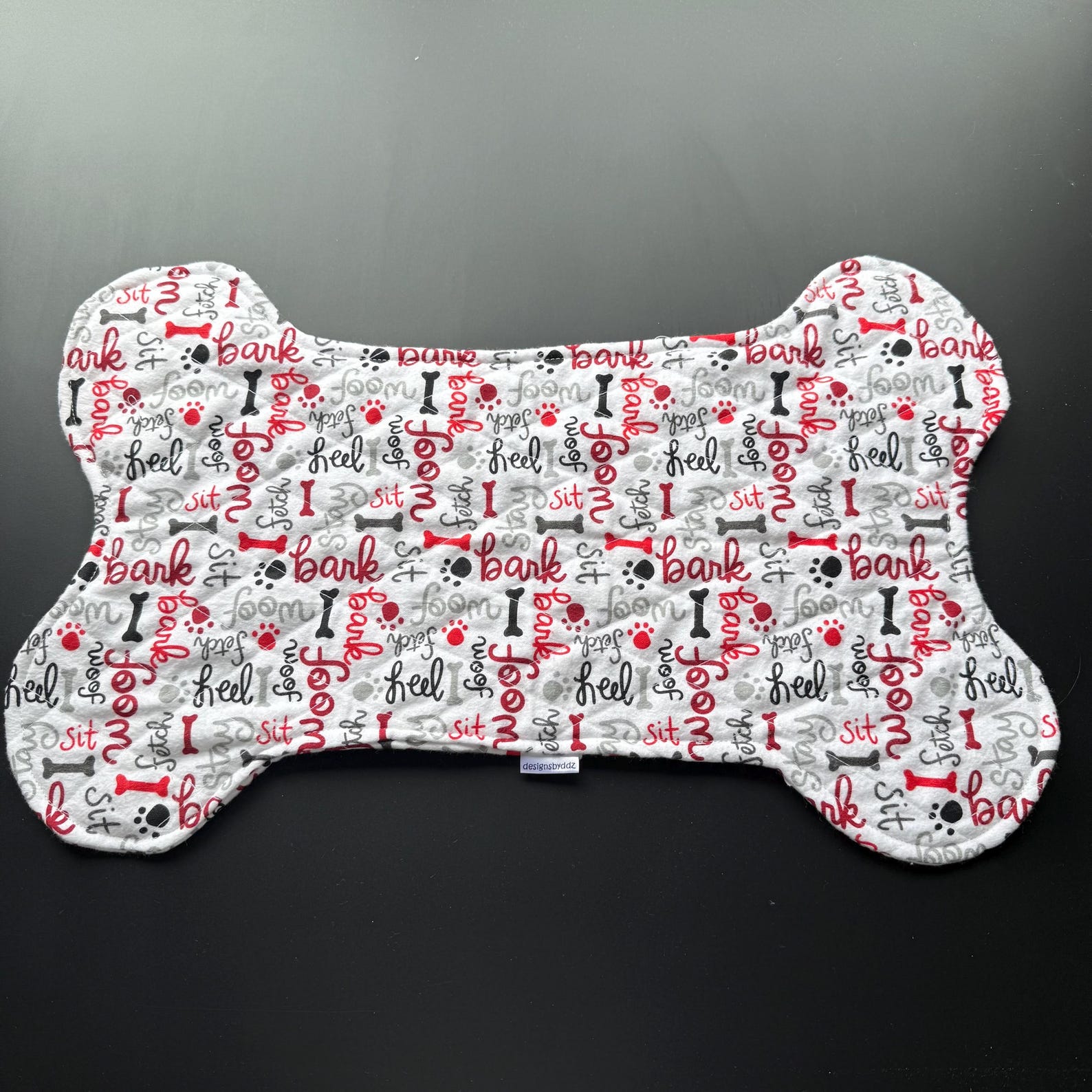 Personalized Dog Placemat: Quilted Bone-shaped Flannel Pet Mat - Etsy