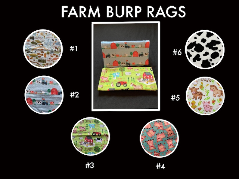 Farm Animal Burp Rag | Flannel Baby Shower Gift - Etsy