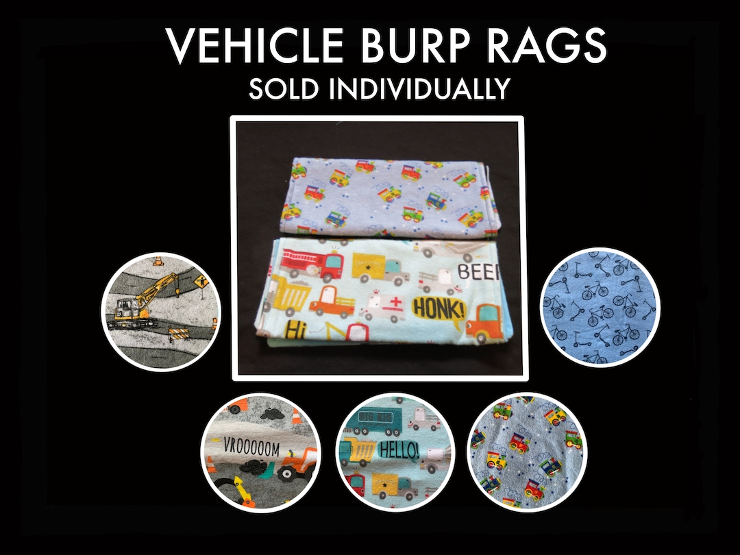 Car Burp Rag L Truck Burp Cloth L Car Baby Gift L Construction Baby ...