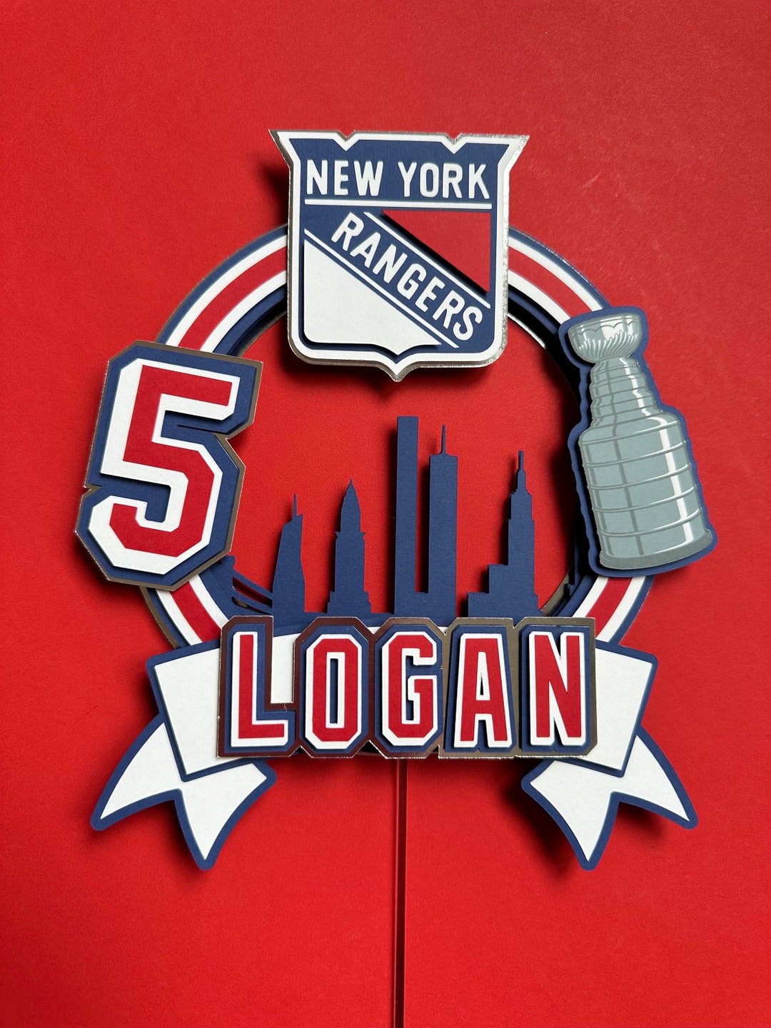 NY Rangers Birthday Cake Topper, Cake Top, NHL Decorations, Rangers ...