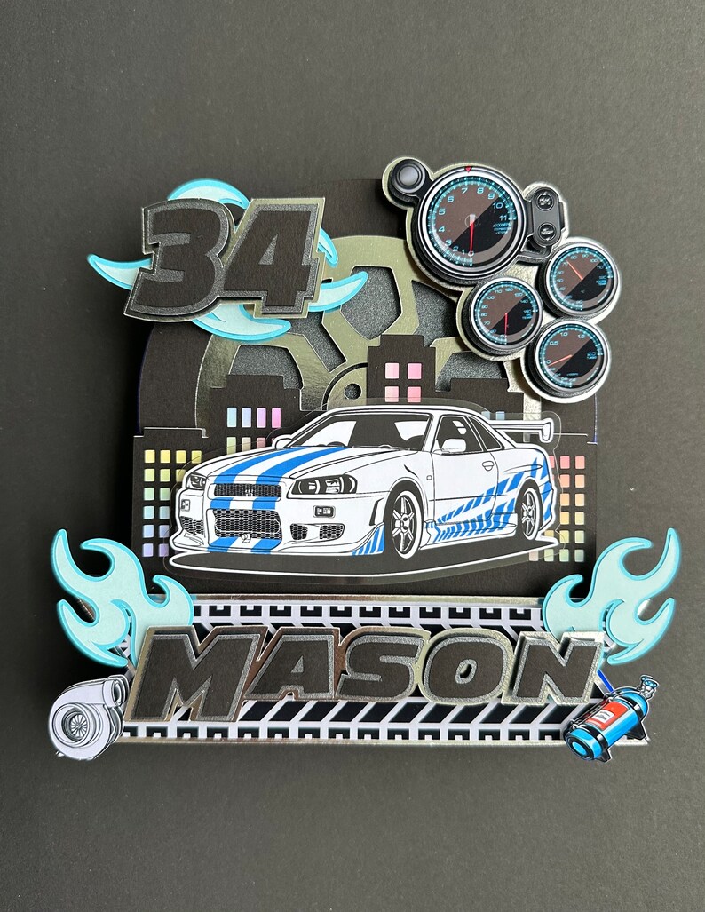 Nissan Skyline Cake Top, Car Birthday Party, Light Up, GT-R R34 - Etsy