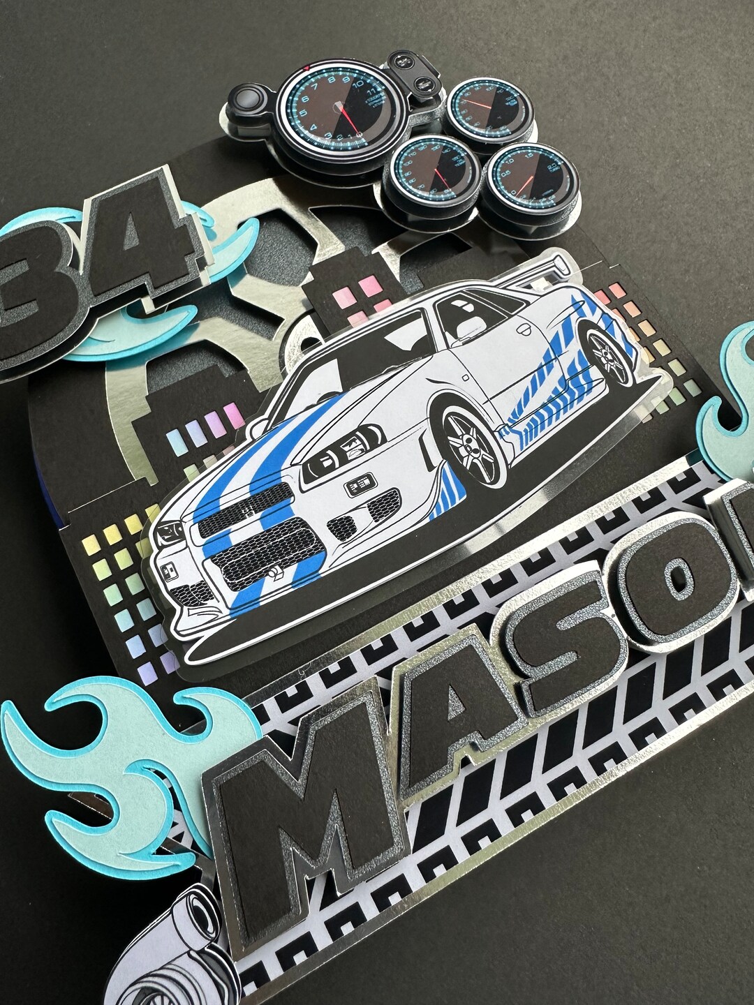 Nissan Skyline Cake Top, Car Birthday Party, Light Up, GT-R R34 - Etsy