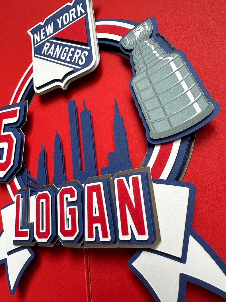 NY Rangers Birthday Cake Topper, Cake Top, NHL Decorations, Rangers ...