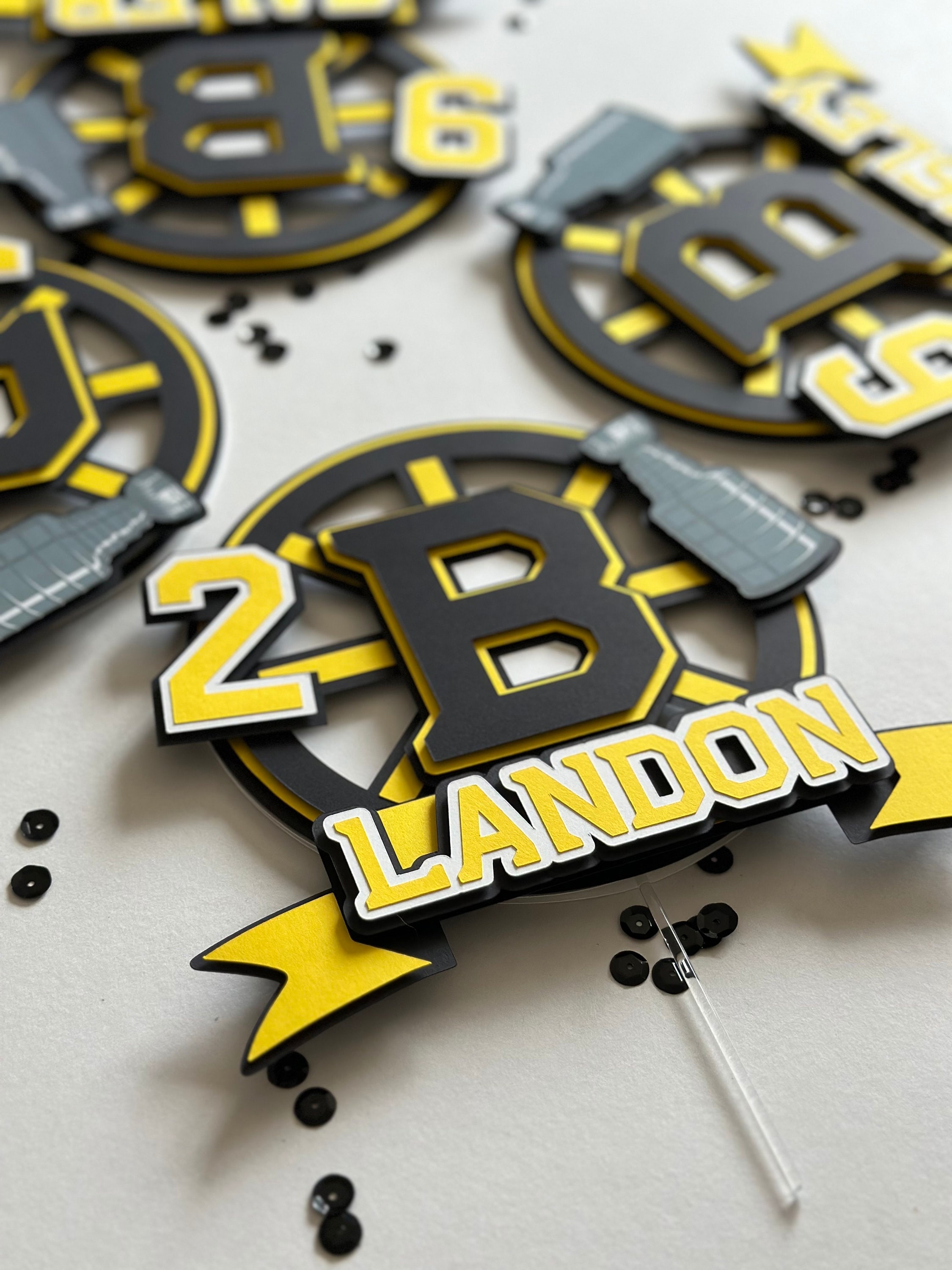 Bruins Birthday Cake Top, Happy Birthday Topper, NHL Birthday ...