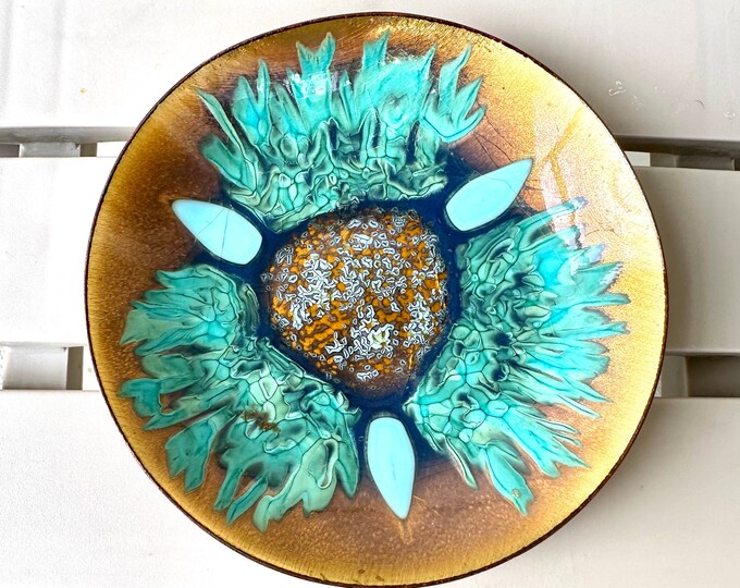 Edwards Star Original Enameled Copper Bowl, Vintage MCM Fine Art for ...