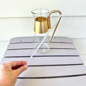 Pyrex Pitcher, Vintage MCM Clear Glass & Brass Metal Carafe W/lucite ...