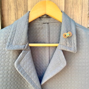 Gold Infinity Symbol/venn Diagram Brooch/pin With Red and Turquoise ...