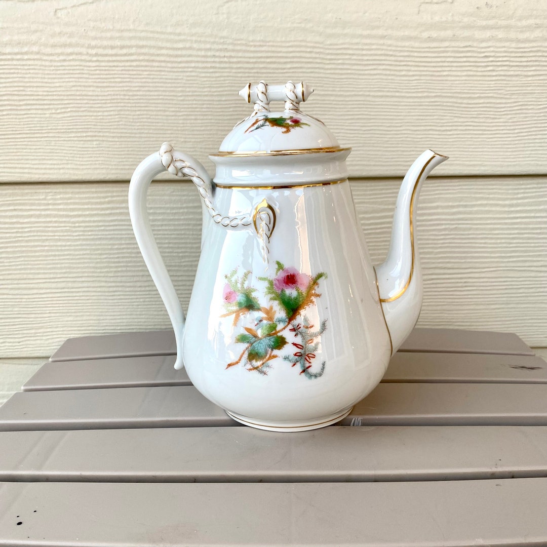 Haviland Limoges Asian Floral Teapot, Antique 1800s French Gold Gilt ...