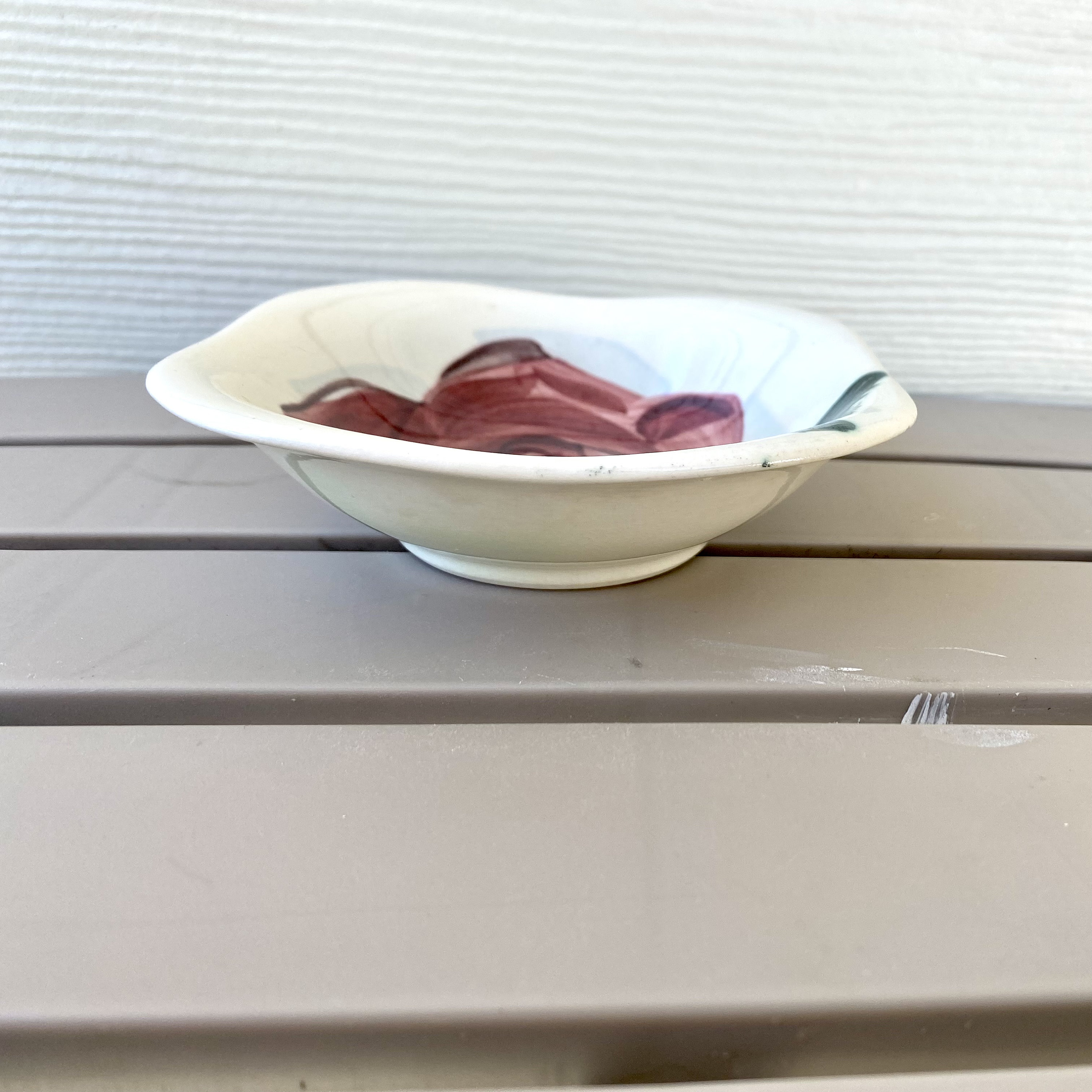 Redwing Lexington Rose Bowl Vintage Ceramic Hand Painted Red | Etsy