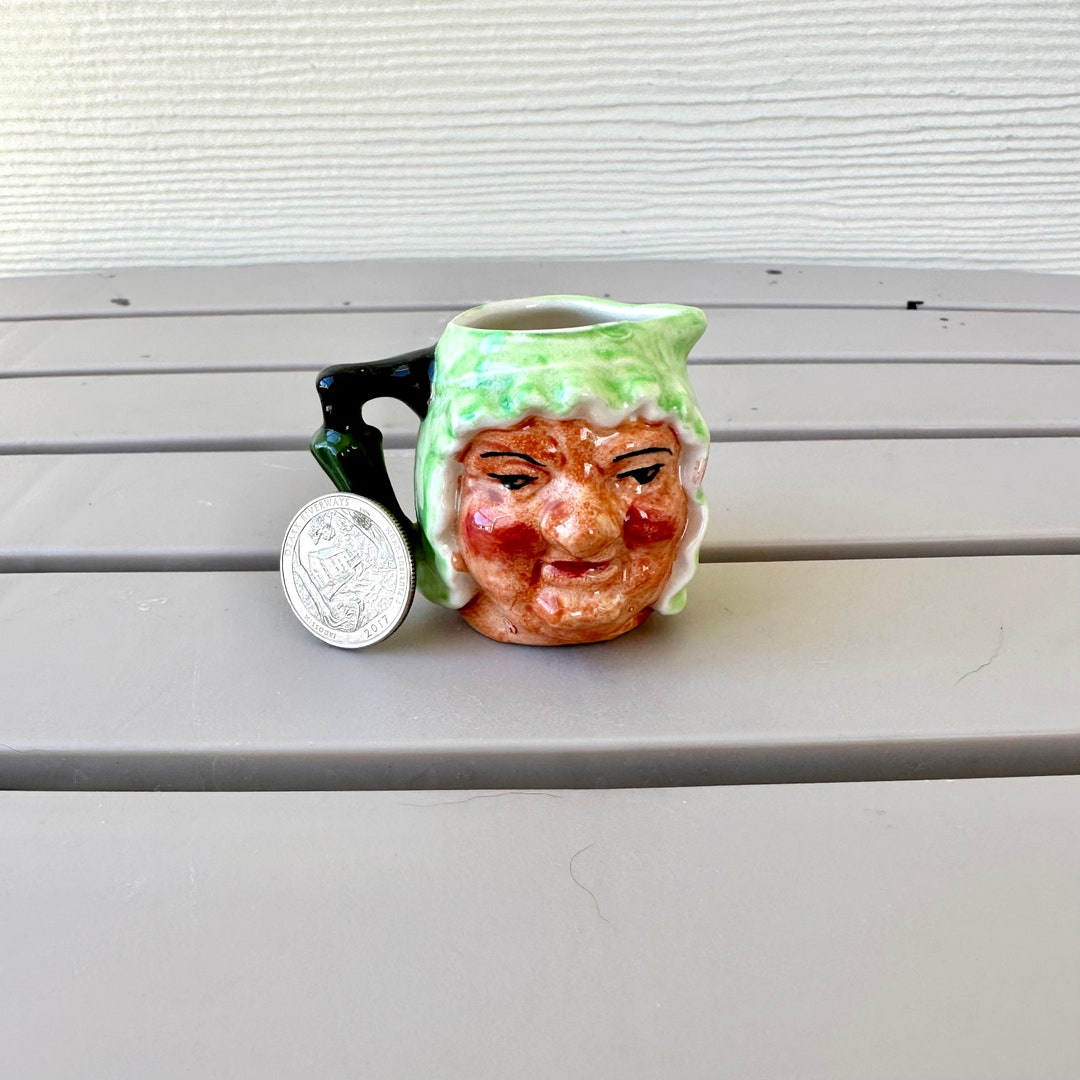 Miniature Toby Jug Two Faced English Woman W/green Hat, 2” Vintage ...