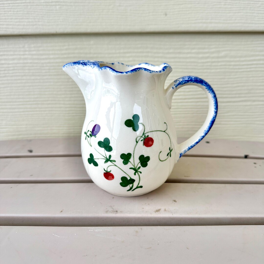 Shamrock Pitcher, Vintage Hand Painted Cote Basque, Seymour Mann ...