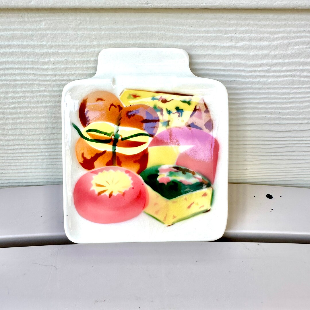 Cheese Board, Vintage Ceramic Airbrushed Individual-small Charcuterie ...