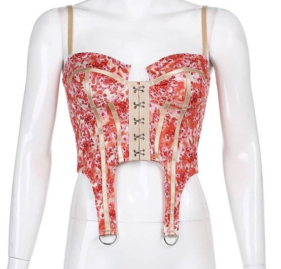 Floral Prints Design Corset Tops Women Corsets Nightclub Party | Etsy