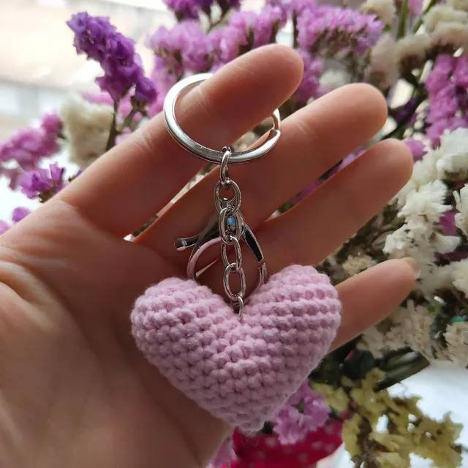 Hearts Key Chain Crochet Hearts Key Chains Key Holder Chains - Etsy