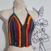 Rainbow Top Crochet Rainbotop. Crochet Top,vintage Top Crochet Tank Top ...