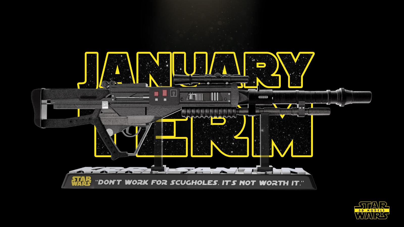 Black Krrsantan Wookie Rifle Blaster Star Wars Themed 3d Sculpture by ...