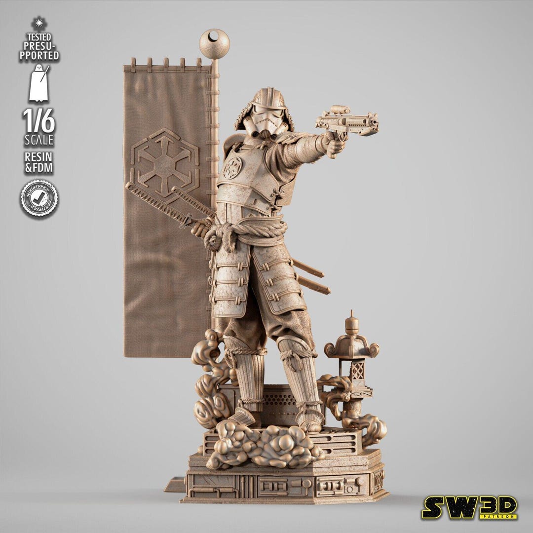 Stormtrooper Samurai Star Wars Themed 3d Figure / Diorama / Sculpture ...