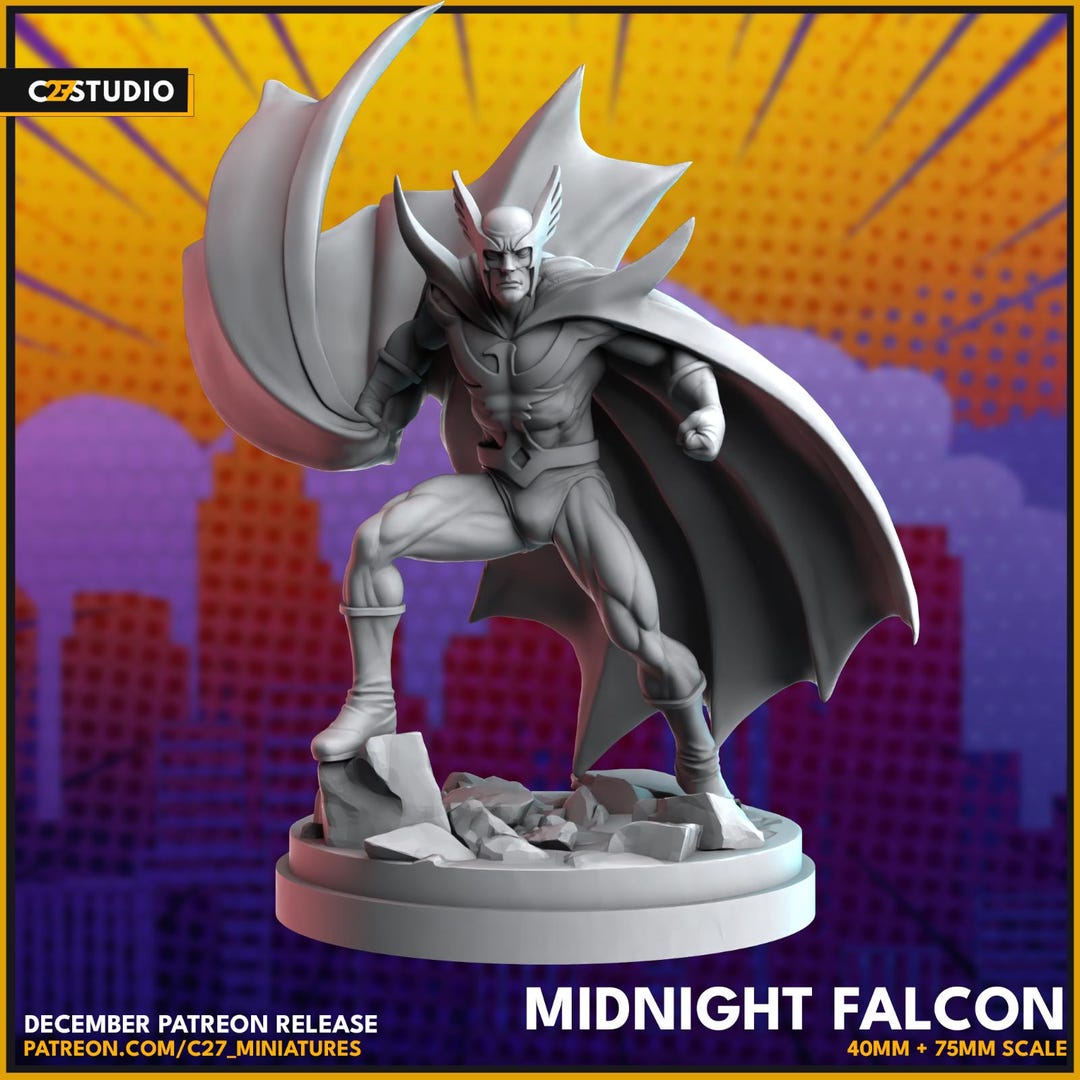 Nighthawk Proxy Superhero Crisis Protocol Compatible C27 Minis - Etsy