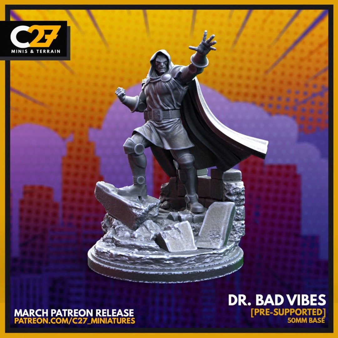 Dr. Bad Vibes, Dr. Doom Proxy Superhero Crisis Protocol Compatible C27 ...