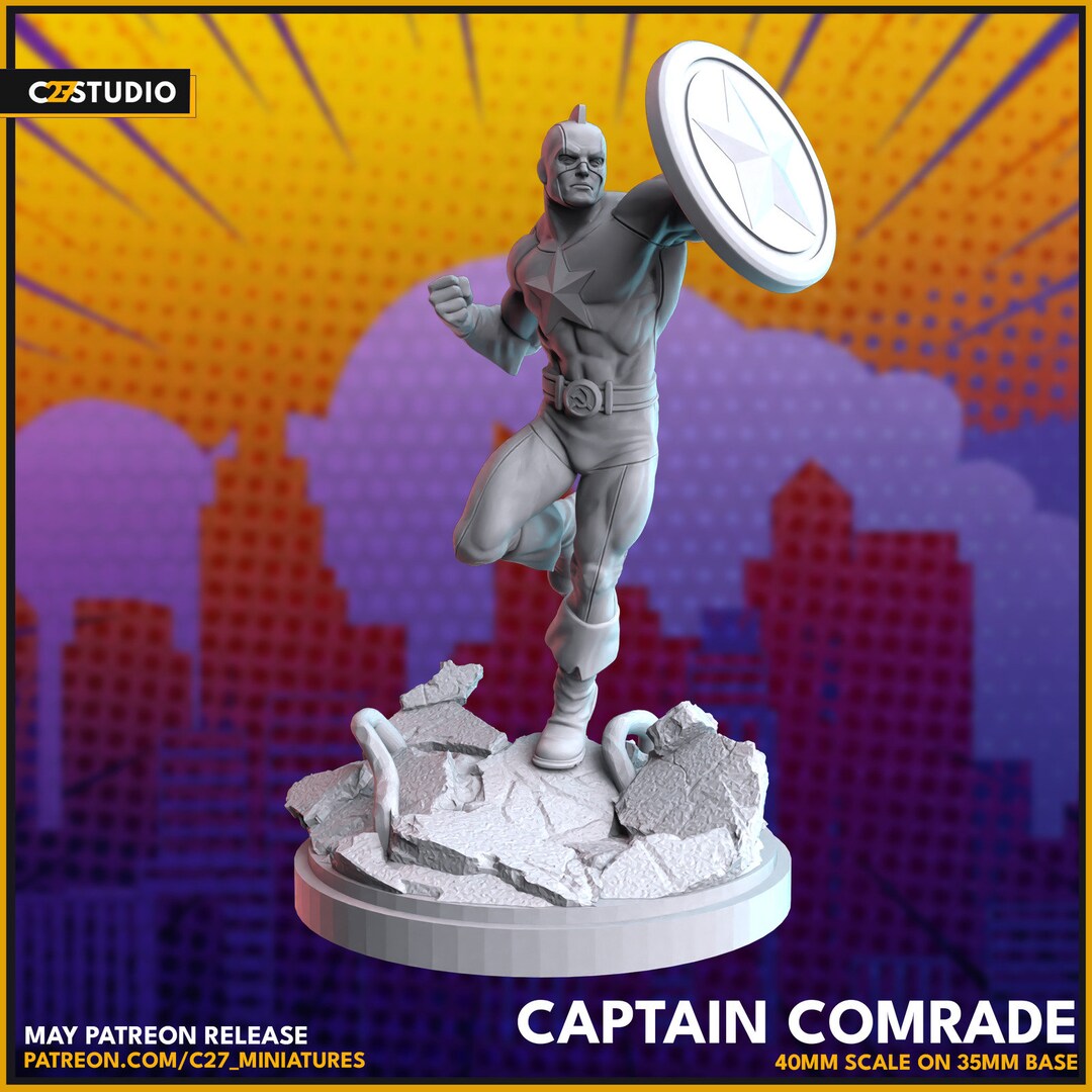 Captain Comrade Red Guardian Proxy Superhero Crisis Protocol Compatible ...