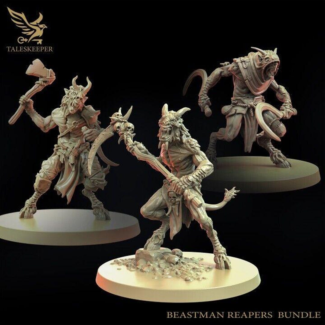 Chaos Beastman Reapers Proxy Grimdark , Opr , Sci-fi, Fantasy Wargames ...