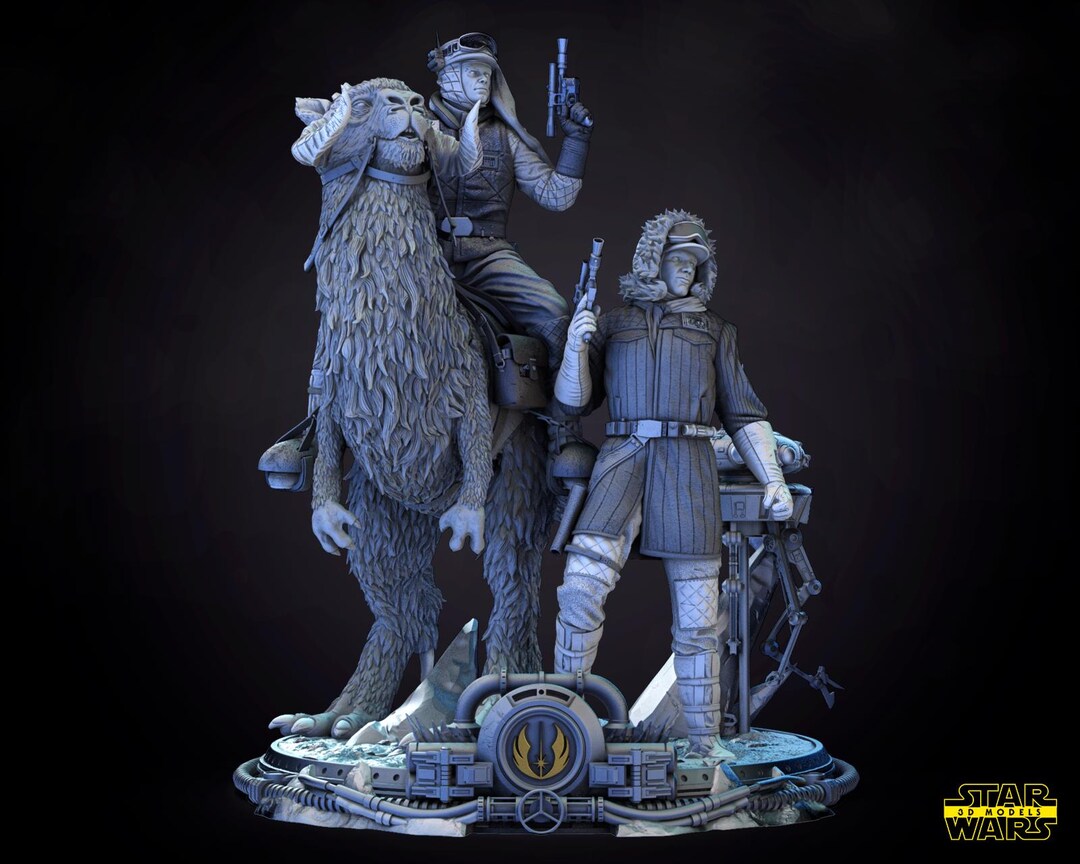 Luke & Han Hoth Star Wars Themed 3d Figure / Diorama / Sculpture Sw3d ...