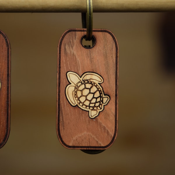 Wood Turtle Keychain - Etsy