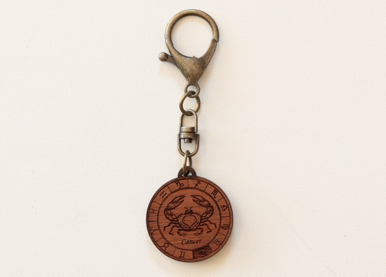 Zodiac Keychain, Premium Wooden Horoscope Keychain - Etsy