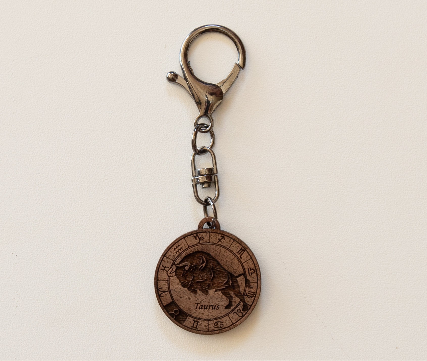 Zodiac Keychain Premium wooden horoscope keychain | Etsy