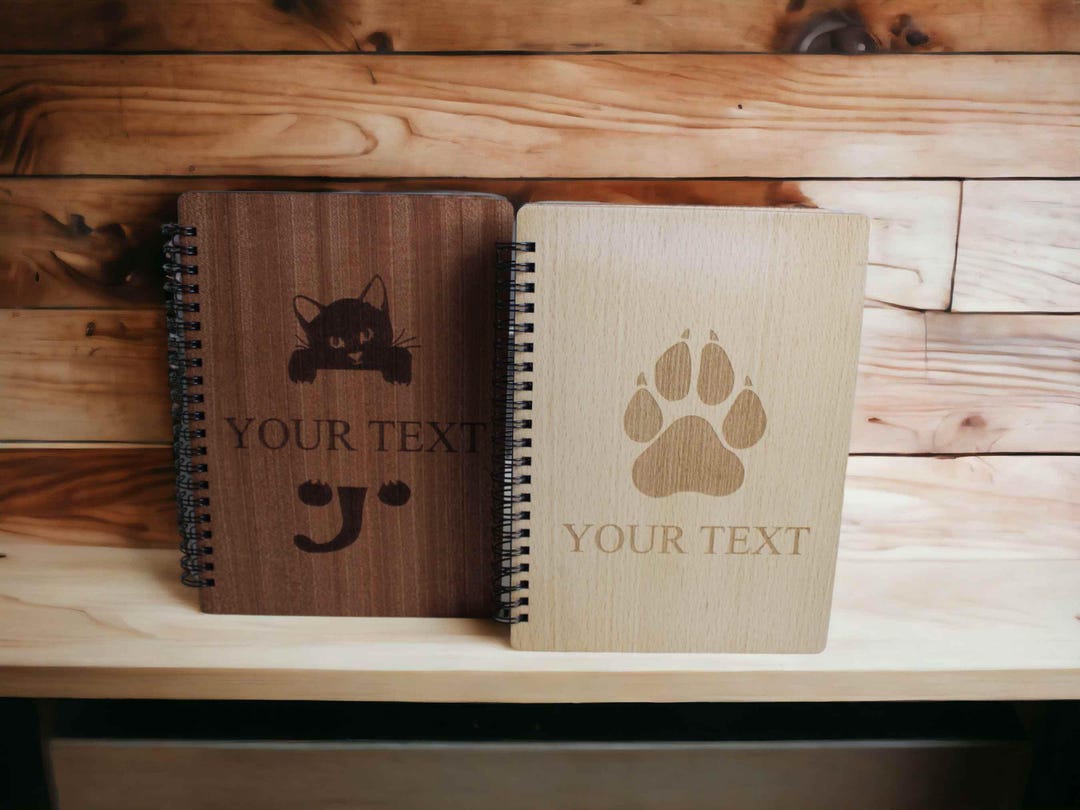Personalized Wood Notebook Engraved Spiral Journal Blank/lined ...