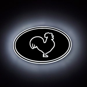 Rooster Silhouette Sign, Neon Like, Rooster Night Light, Edge Lit LED ...