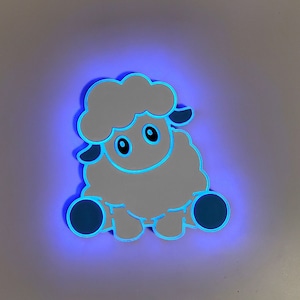 Cute Sheep Light Sign, Sheep Neon Like, Sheep Night Light, Edge Lit LED ...
