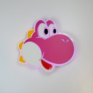 Yoshi Sign , Neon Like , Yoshi Light Art , Wall Decor, Yoshi Colored ...
