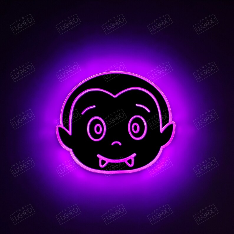 Halloween Cute Dracula Sign Neon Like Dracula Night Light - Etsy