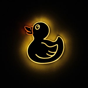 Cute Duck Light Sign, Neon Like, Rubber Duck Night Light, Edge Lit LED ...