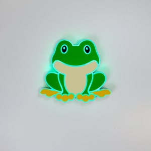 Cute Frog Light Sign, Frog Neon Like, Frog Night Light, Edge Lit LED ...
