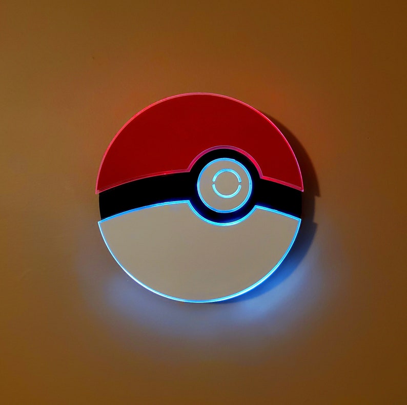 Pokeball Sign Neon like LED Pokemon Light Wall decor | Etsy