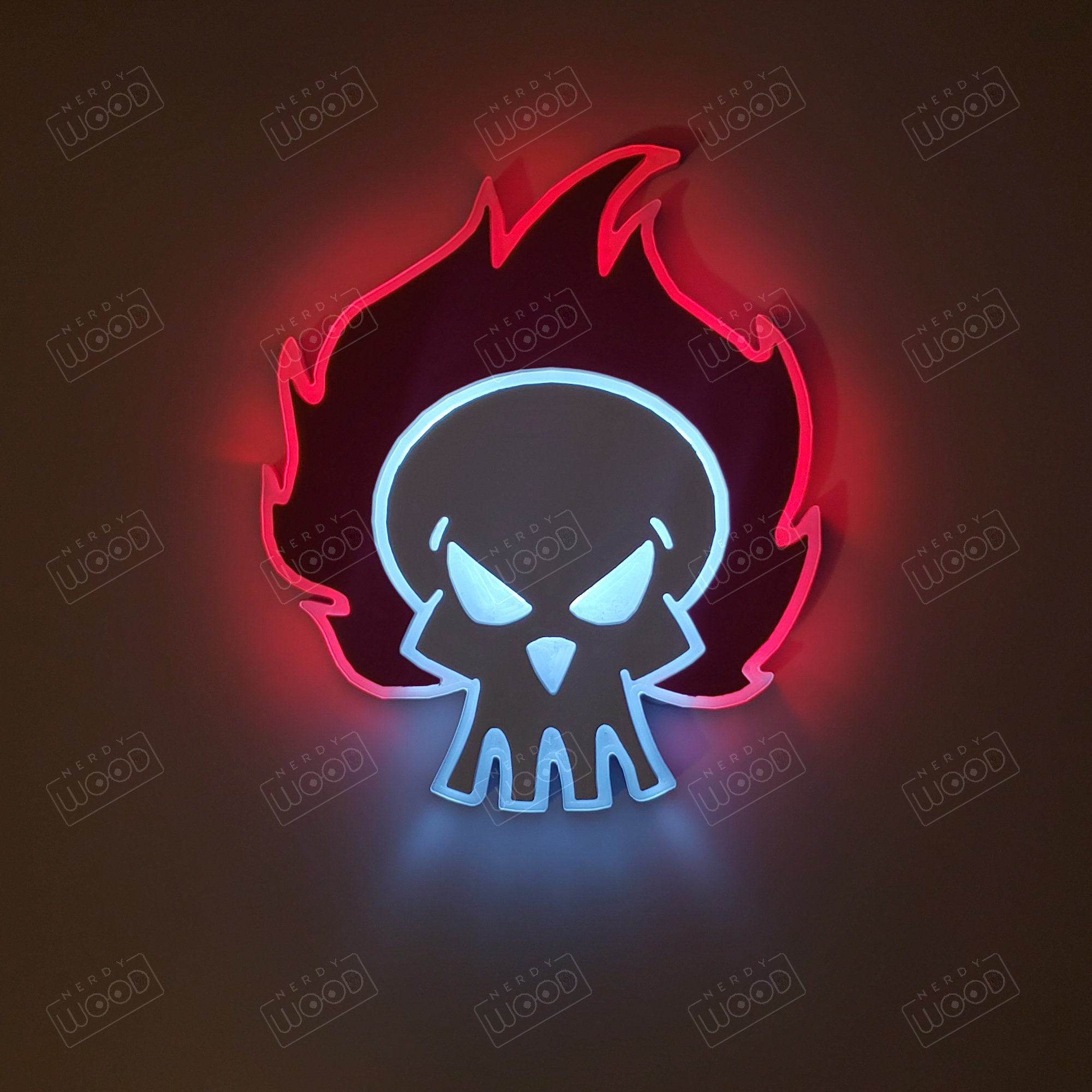 Flame Skull Sign Neon Like LED Light Wall Decor Night - Etsy