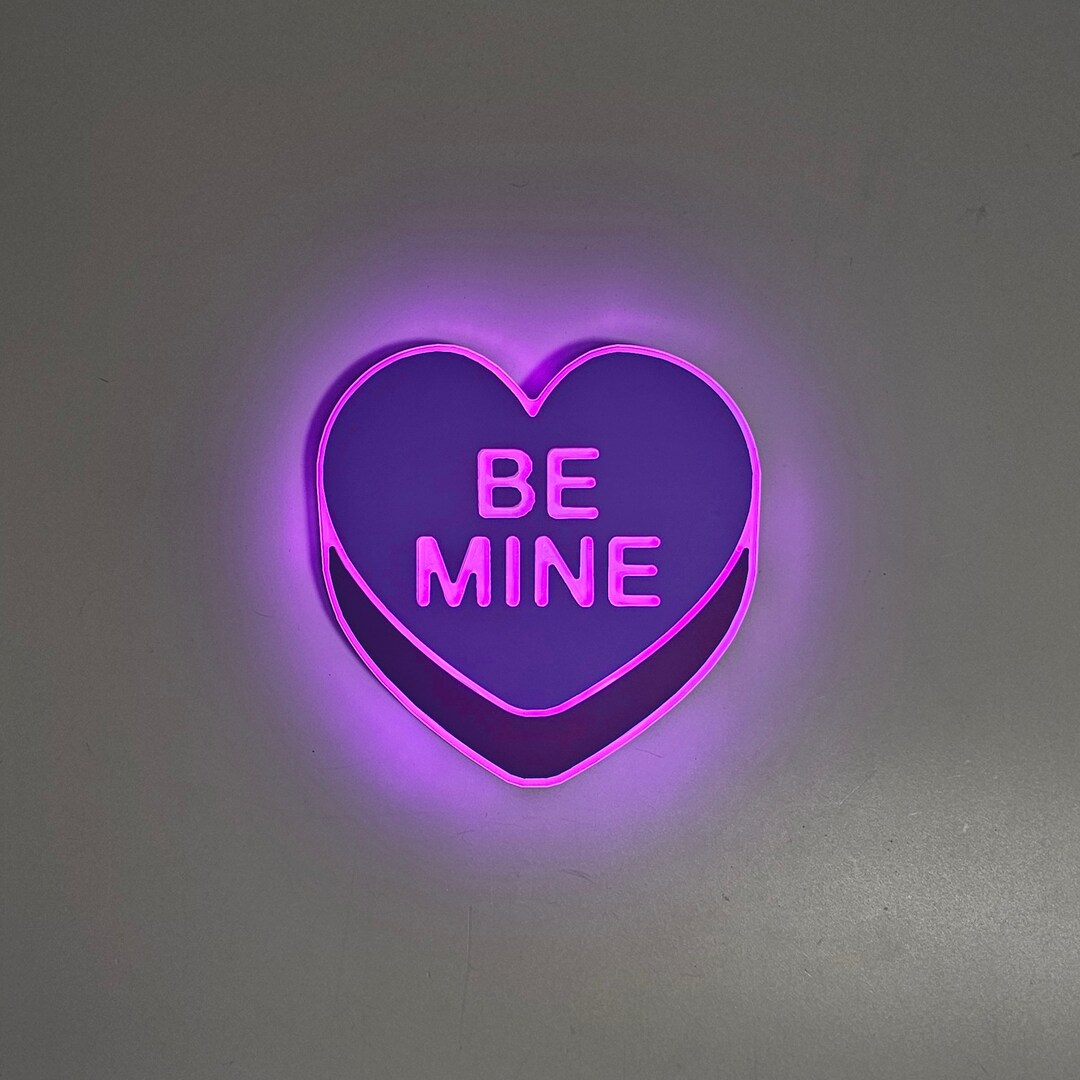 Candy Heart LED Sign, Neon Like, Heart Light, Valentine Art Work, Be ...