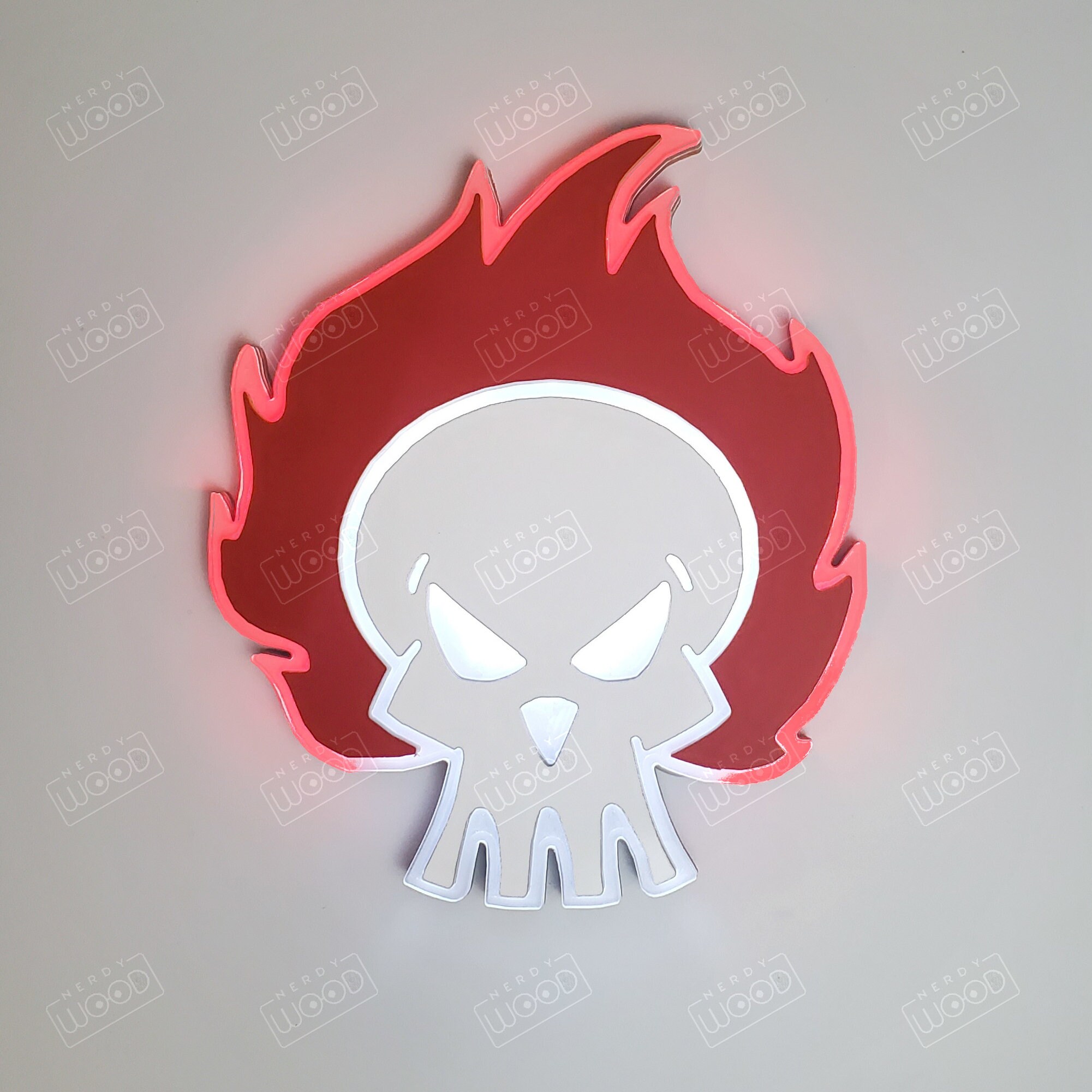 Flame Skull Sign Neon Like LED Light Wall Decor Night - Etsy