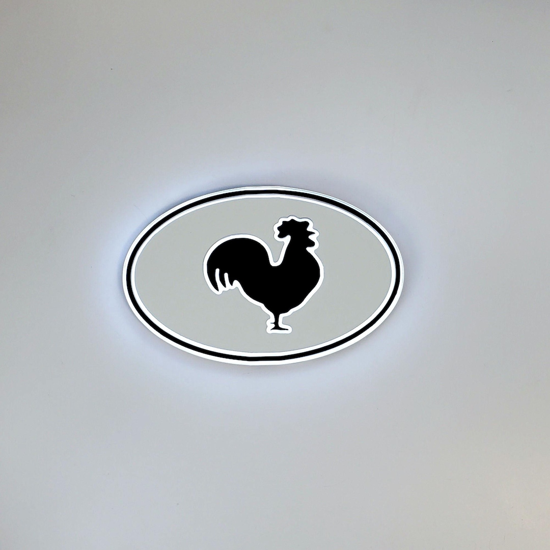 Rooster Silhouette Sign, Neon Like, Rooster Night Light, Edge Lit LED ...