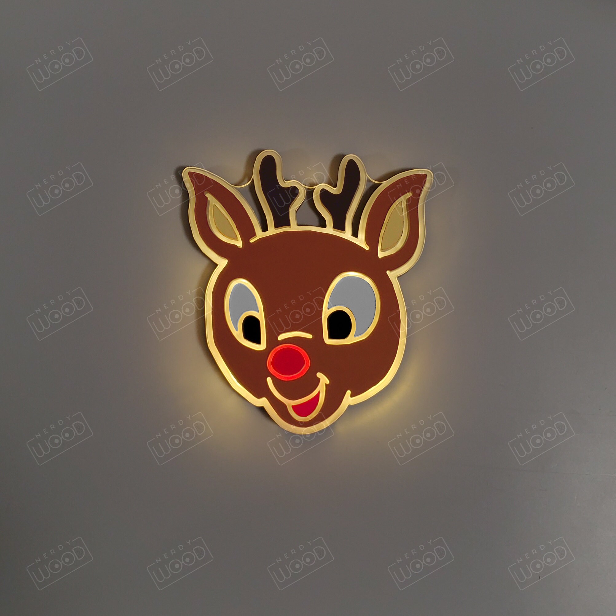 Christmas Rudolph Sign Neon Like Rudolph Light Nerdywood - Etsy