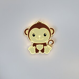 Cute Monkey Light Sign , Neon Like, Monkey Night Light, Edge Lit LED ...