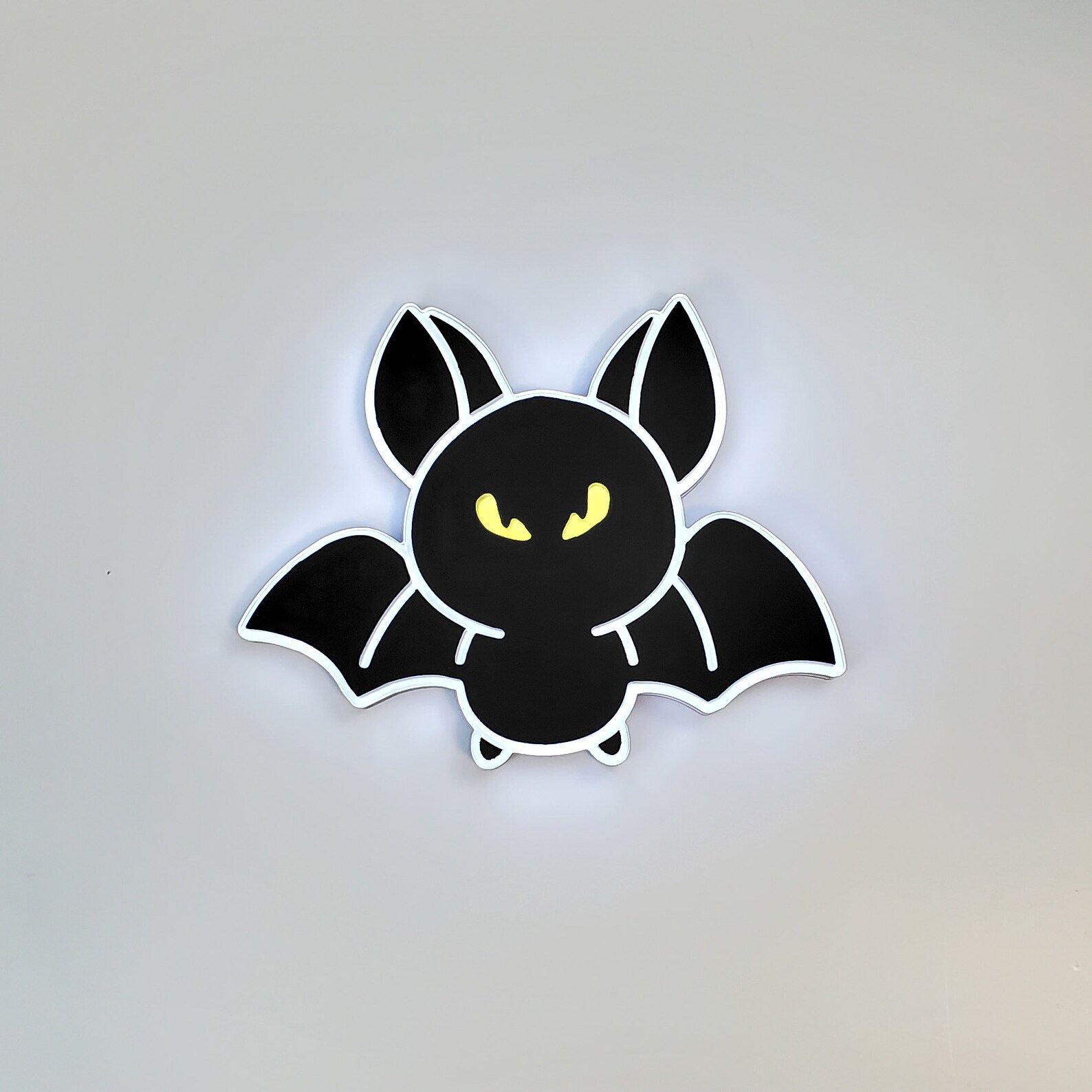 Halloween Black Bat Sign Neon Like Bat Night Light Edge - Etsy