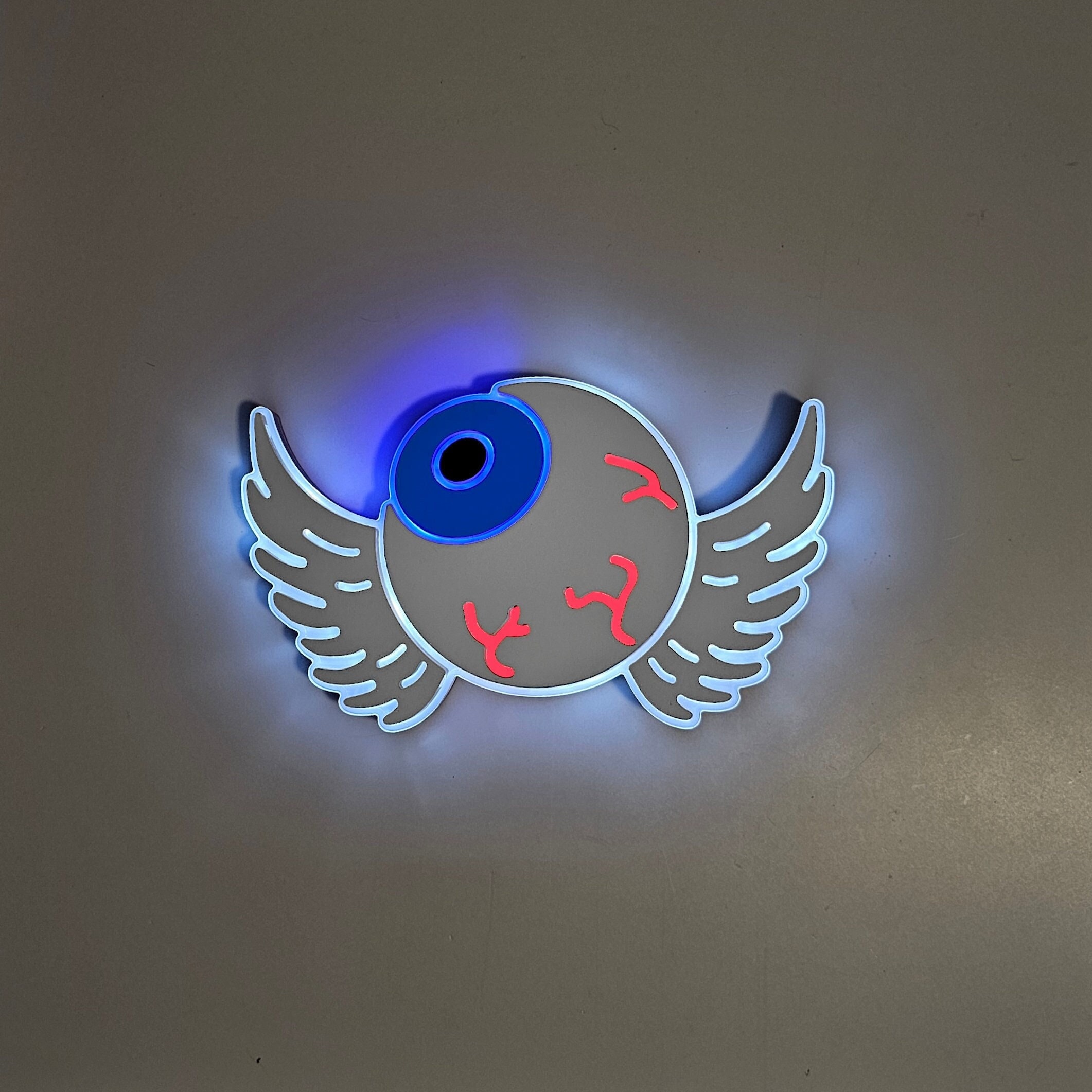 Winged Eyeball LED Sign: Halloween Decoration, Edge Lit Art - Etsy