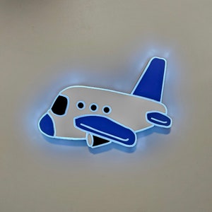 Airplane LED Night Light: Edge Lit Wall Decor - Etsy